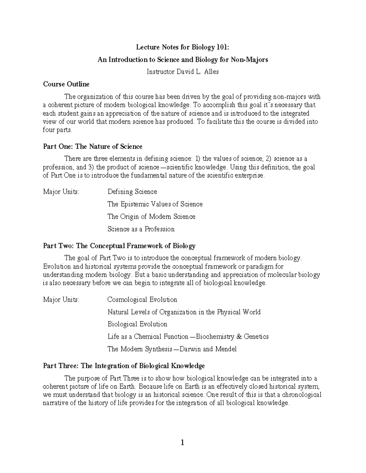 2 Web Lecture Notes 3 5 Lecture Notes For Biology 101 An Introduction To Science And Biology