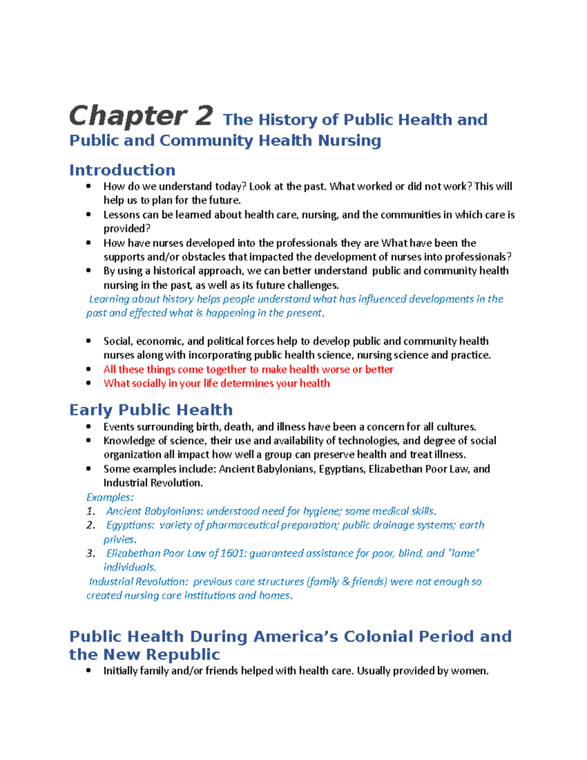 Chapter 2 The History of Public Health and Public and Community Health ...