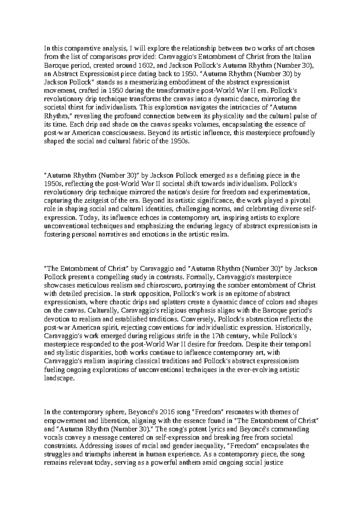 Briana Burgess FAS 202 Introduction to Humanities II - In this ...