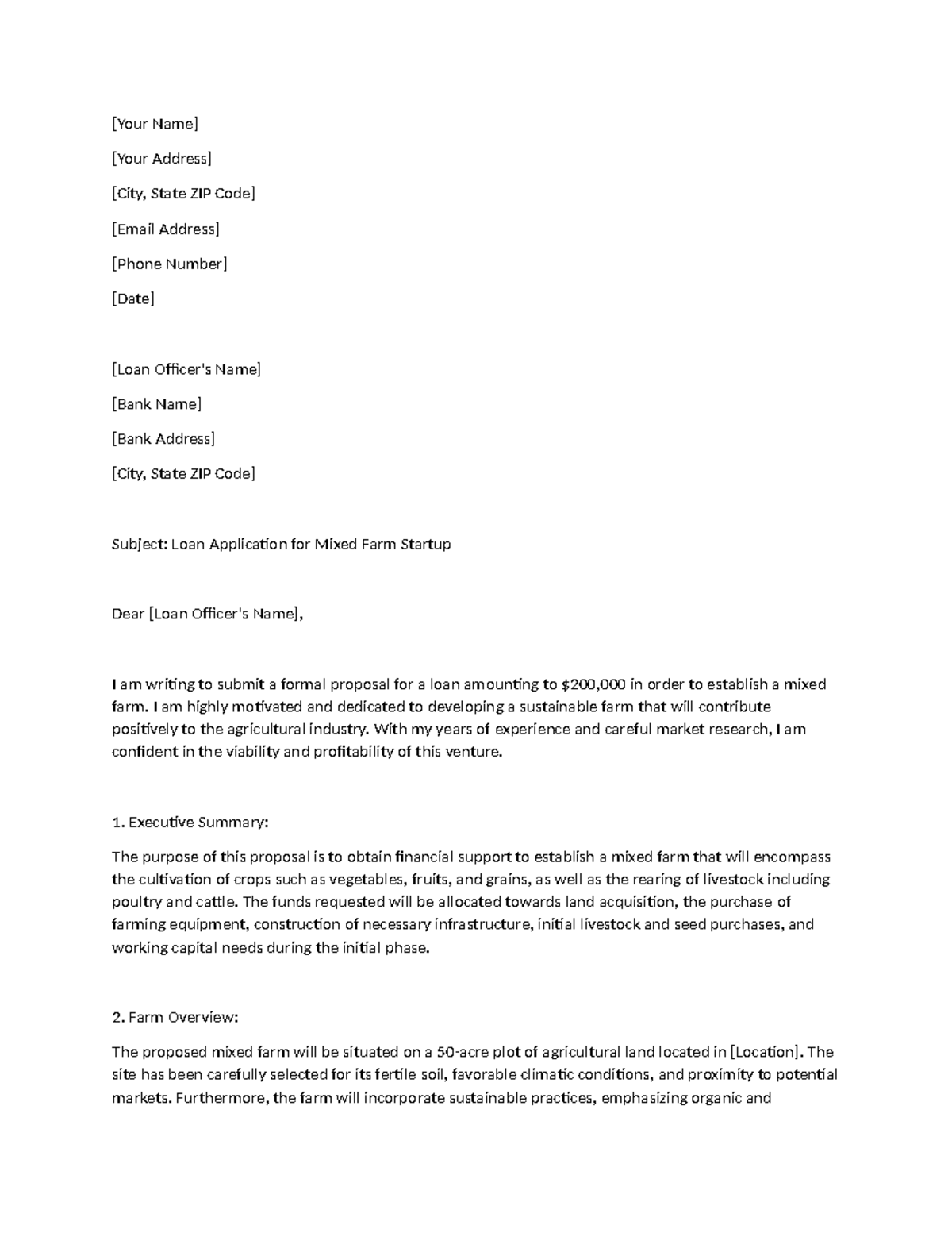 Patch acres enterprise proposal short draft - [Your Name] [Your Address ...