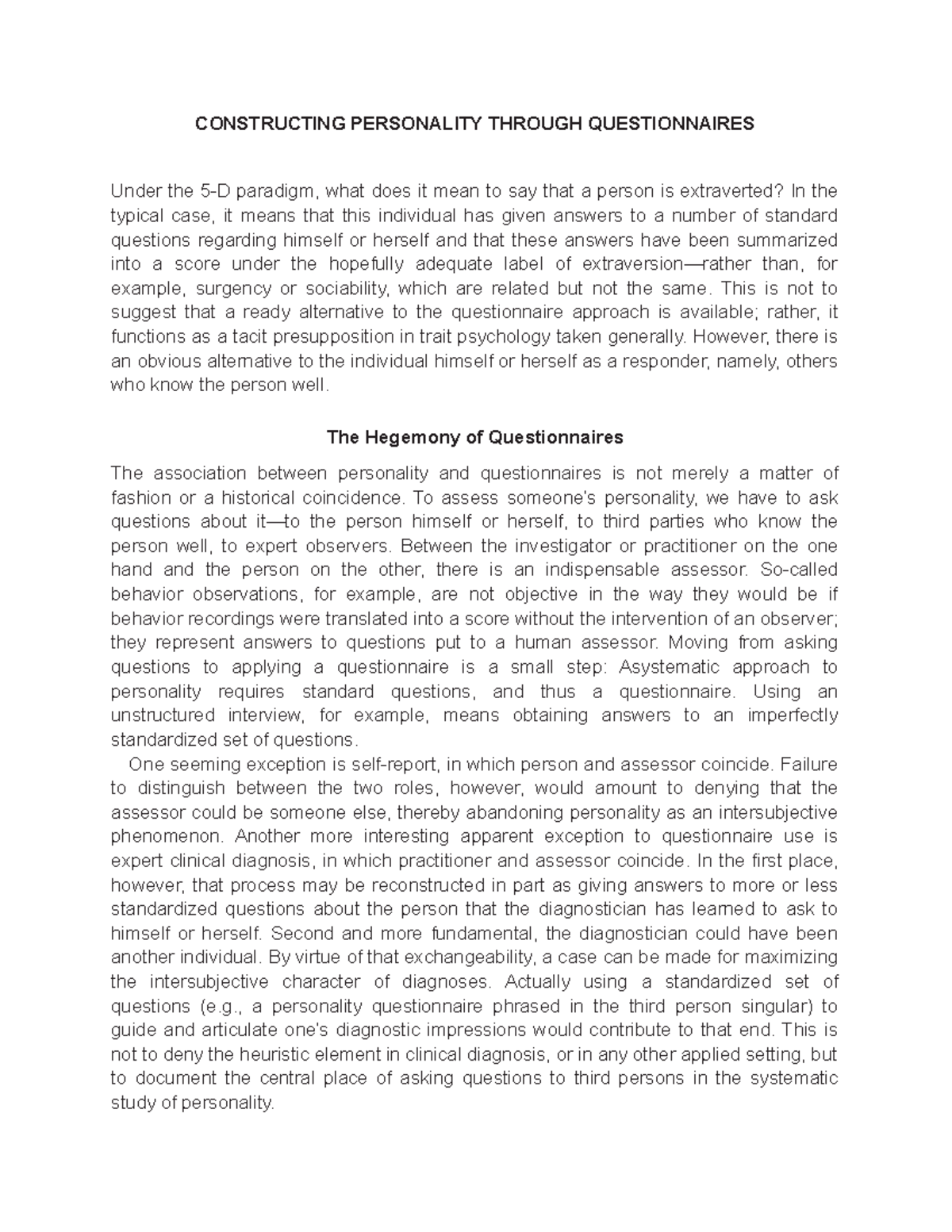 10 Structures of Personality Traits - CONSTRUCTING PERSONALITY THROUGH ...