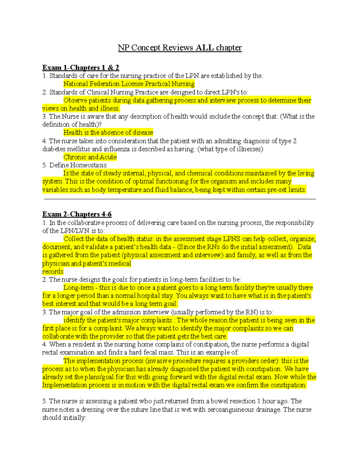 NP final notes ALL Concept reviews - NP Concept Reviews ALL chapter ...