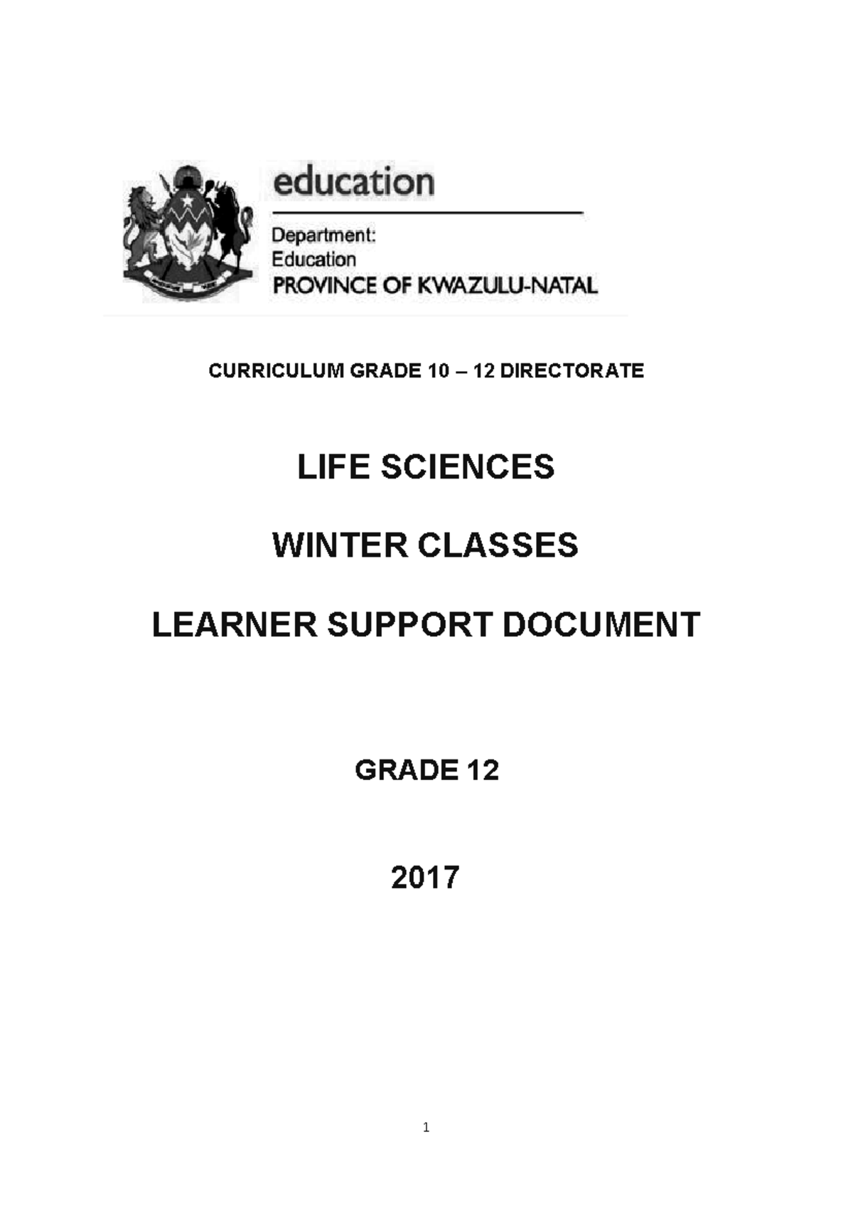 Life Sciences 2017 Learner Doc. 26343 - CURRICULUM GRADE 10 – 12 ...