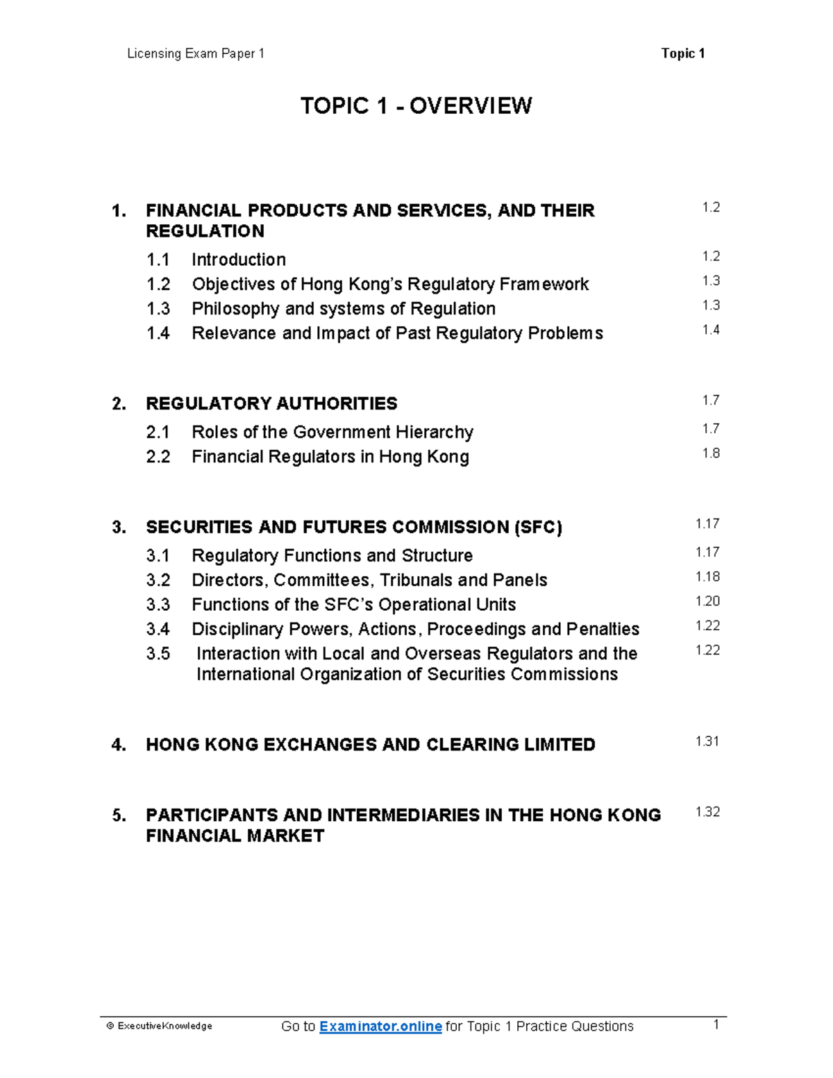 Topic 1 Paper 1 Online Notes 3 - TOPIC 1 - OVERVIEW 1. FINANCIAL ...