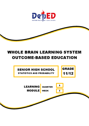 Statistics and Probability Module 2 - STATISTICS AND PROBABILITY SELF ...