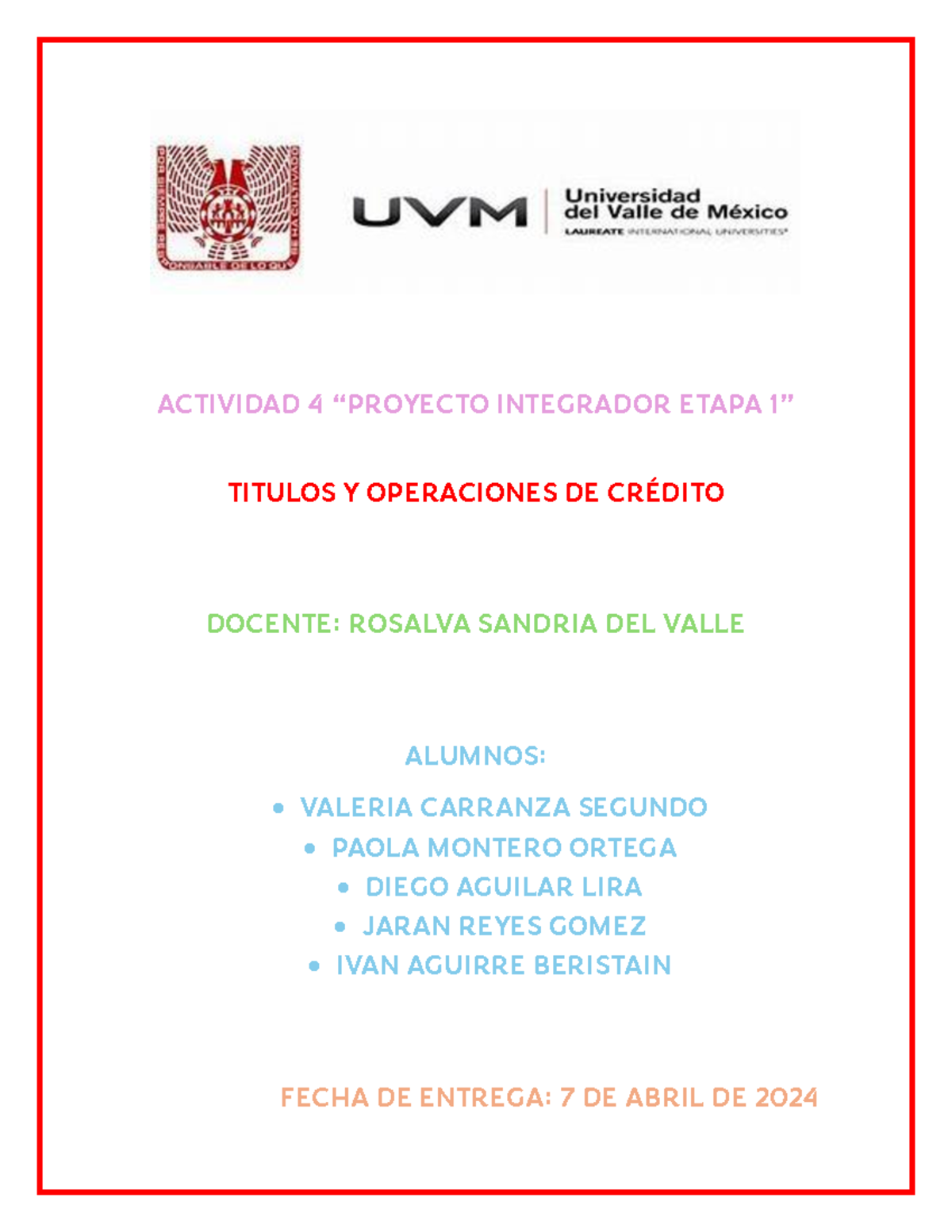 A4 PI1 TYOC - ACTIVIDAD 4 “PROYECTO INTEGRADOR ETAPA 1” TITULOS Y ...