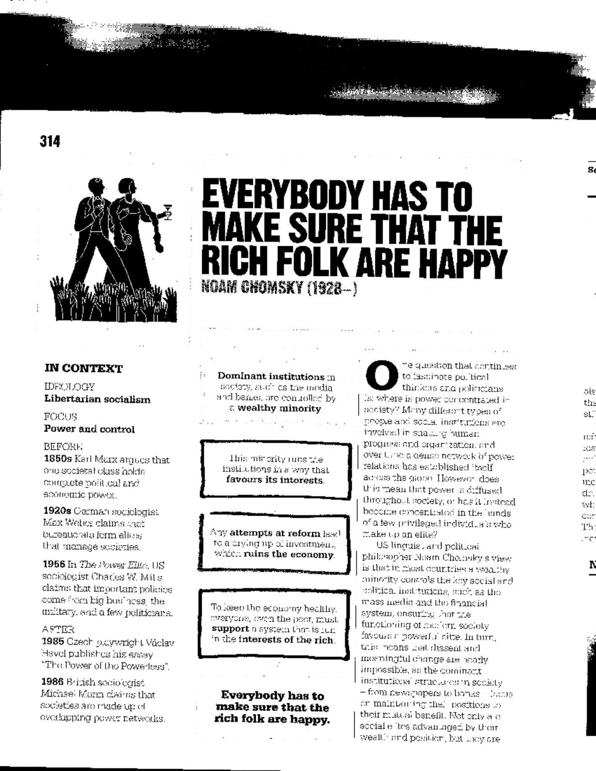 Chomsky reading - 314 IN CONTEXT IDEOLOGY Libertarian socialism FOCUS ...