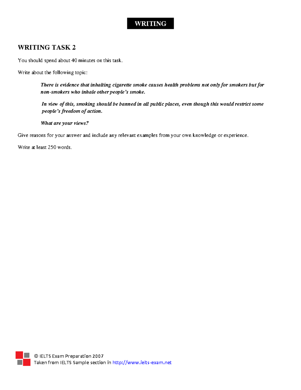 Ielts Sample Writing Academic Task 2 3 - © IELTS Exam Preparation 2007 ...