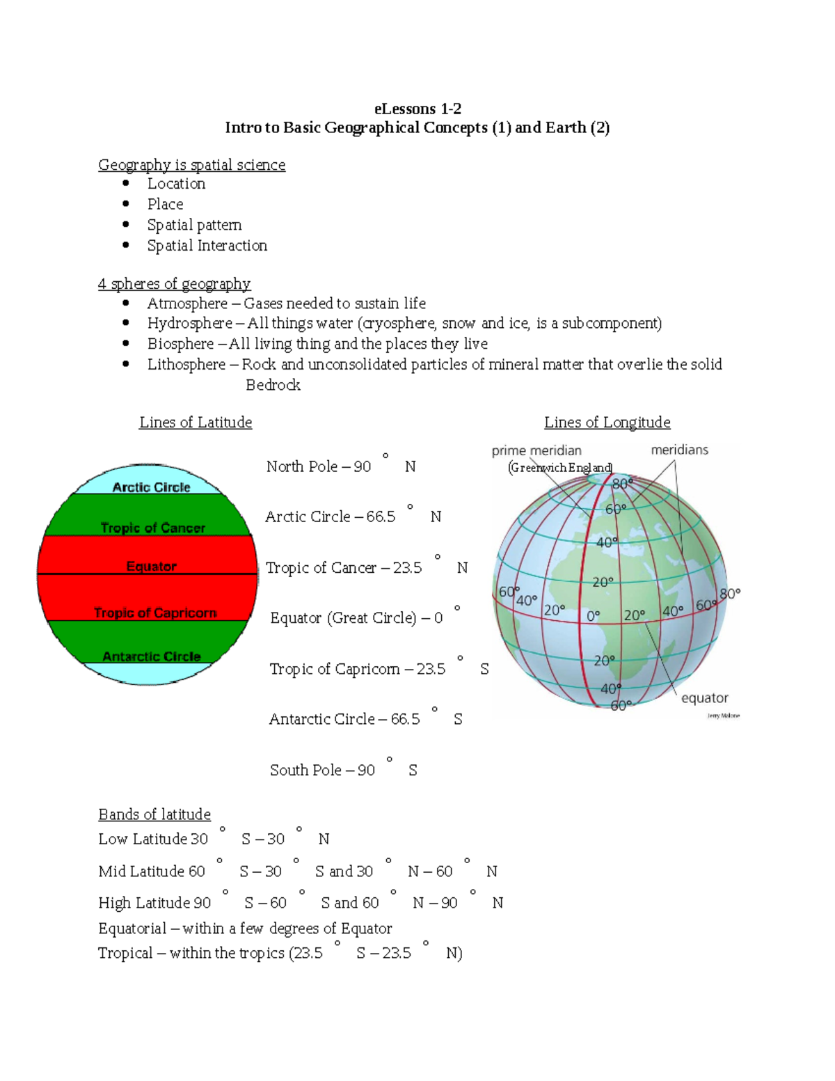 EV203 Study Guide - eLessons 1- Intro to Basic Geographical Concepts (1 ...