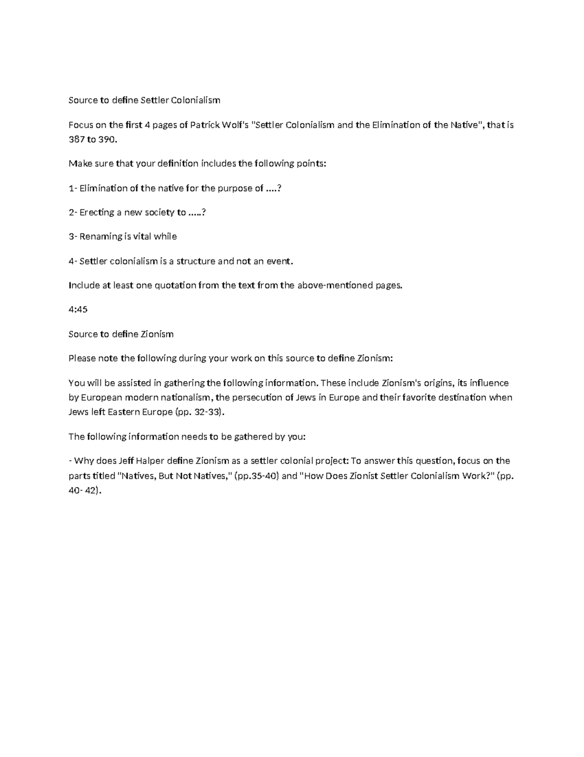 Source to define Settler Colonialism - Make sure that your definition ...