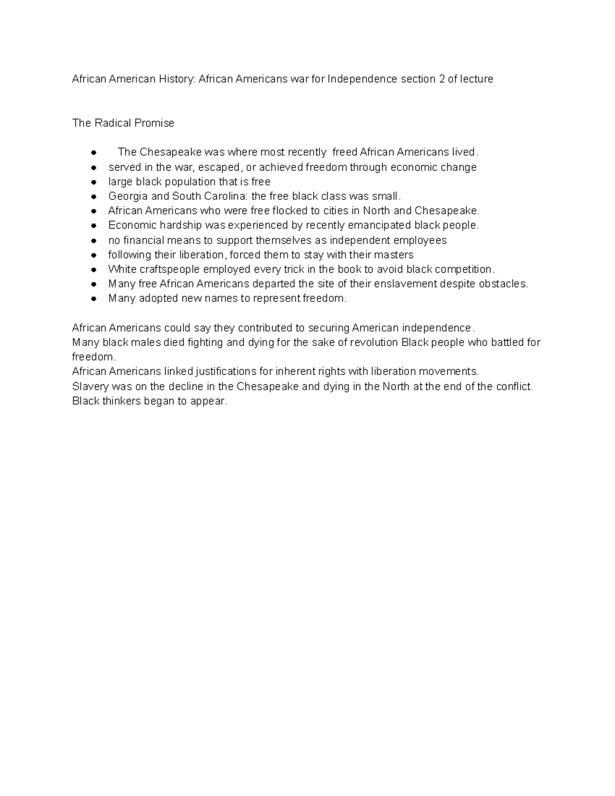 African American History- African Americans war for Independence ...