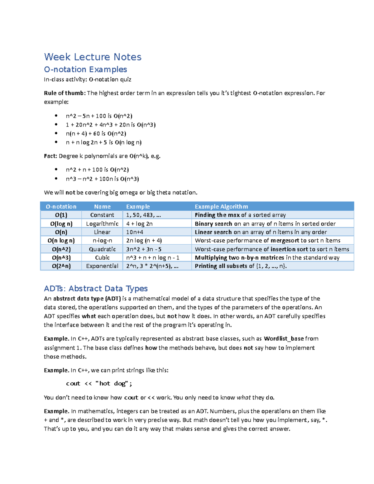Week4 notes - CMPT 120 - SFU - Studocu