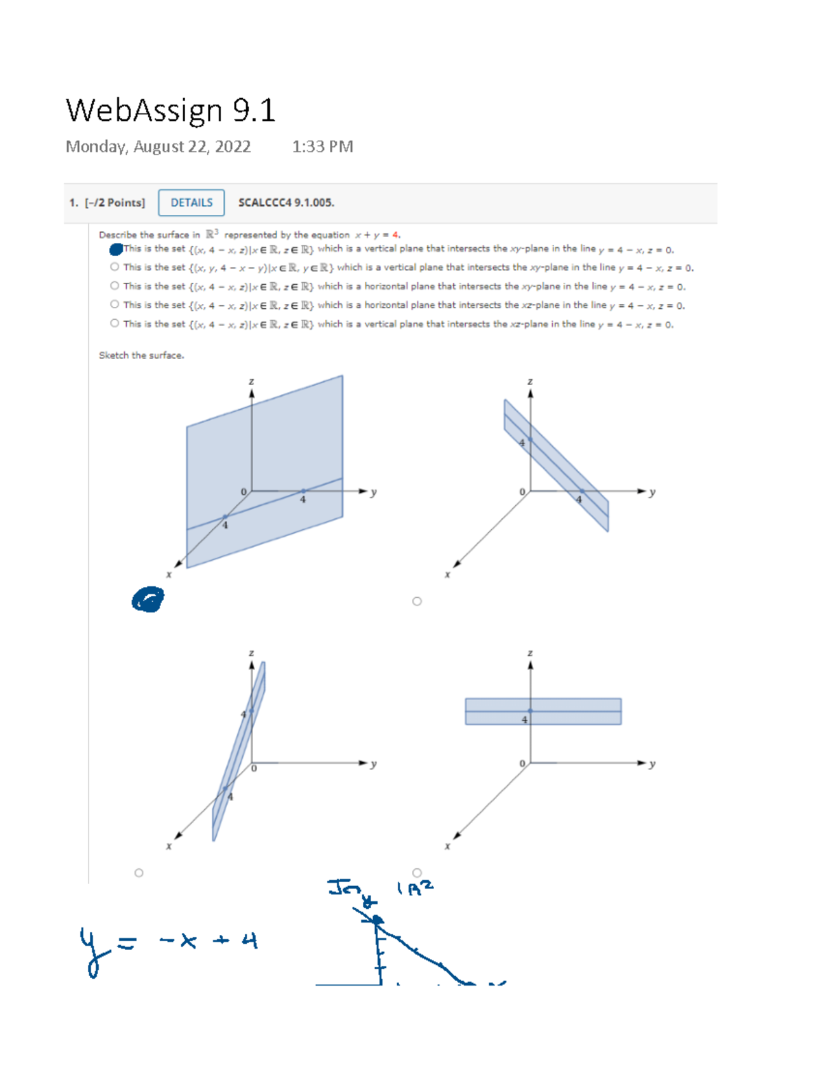 Web Assign 9 - Professor: Bronstein, Albert - MATH 2400 - WebAssign 9 ...