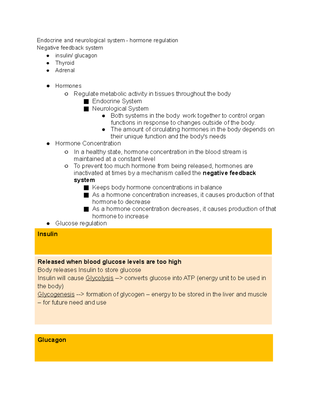 Endocrine and neurological system - The amount of circulating hormones ...