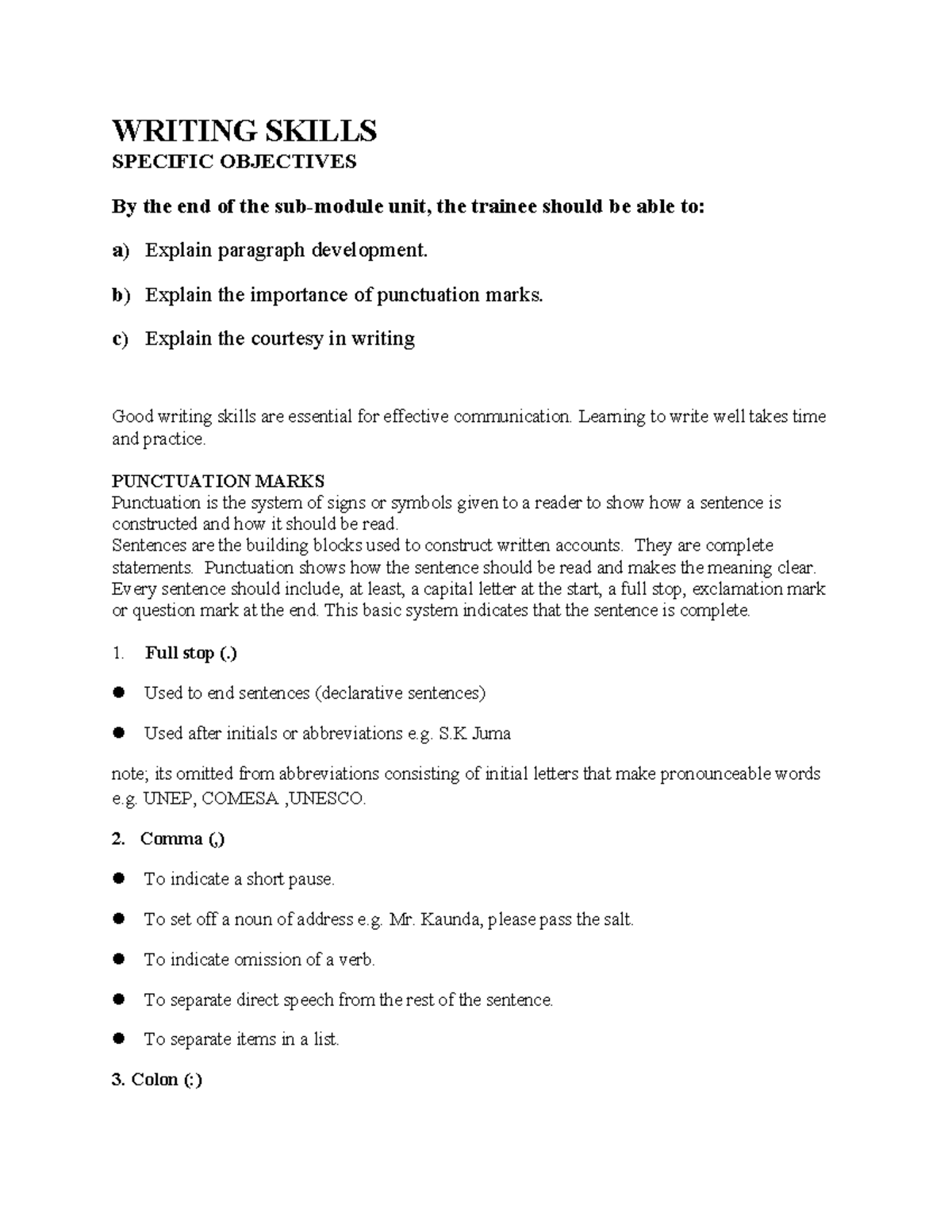 Writing Skills - Summary Computer Studies - WRITING SKILLS SPECIFIC ...