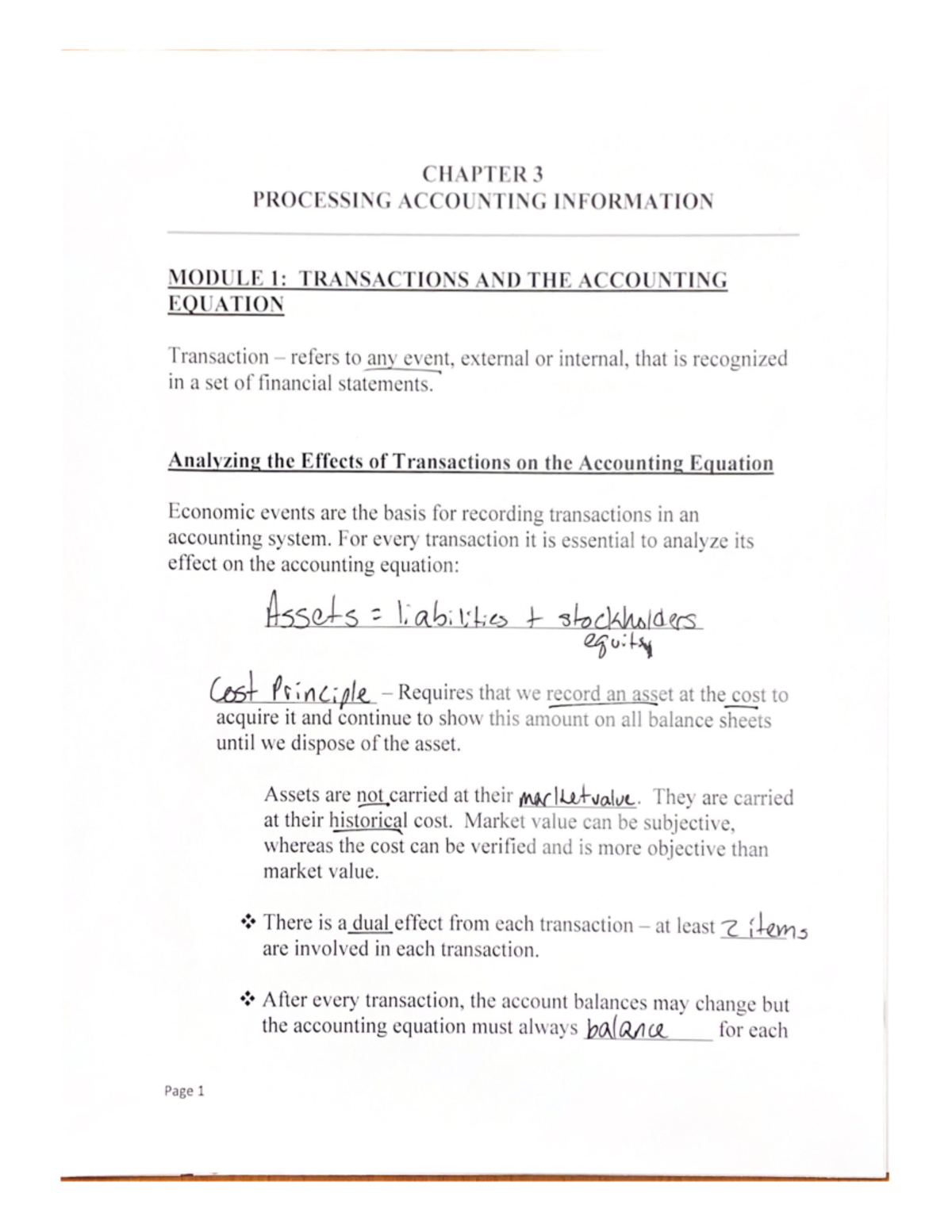 Ch 3 Student Outline - Accounting 1 - AC 221 - Studocu