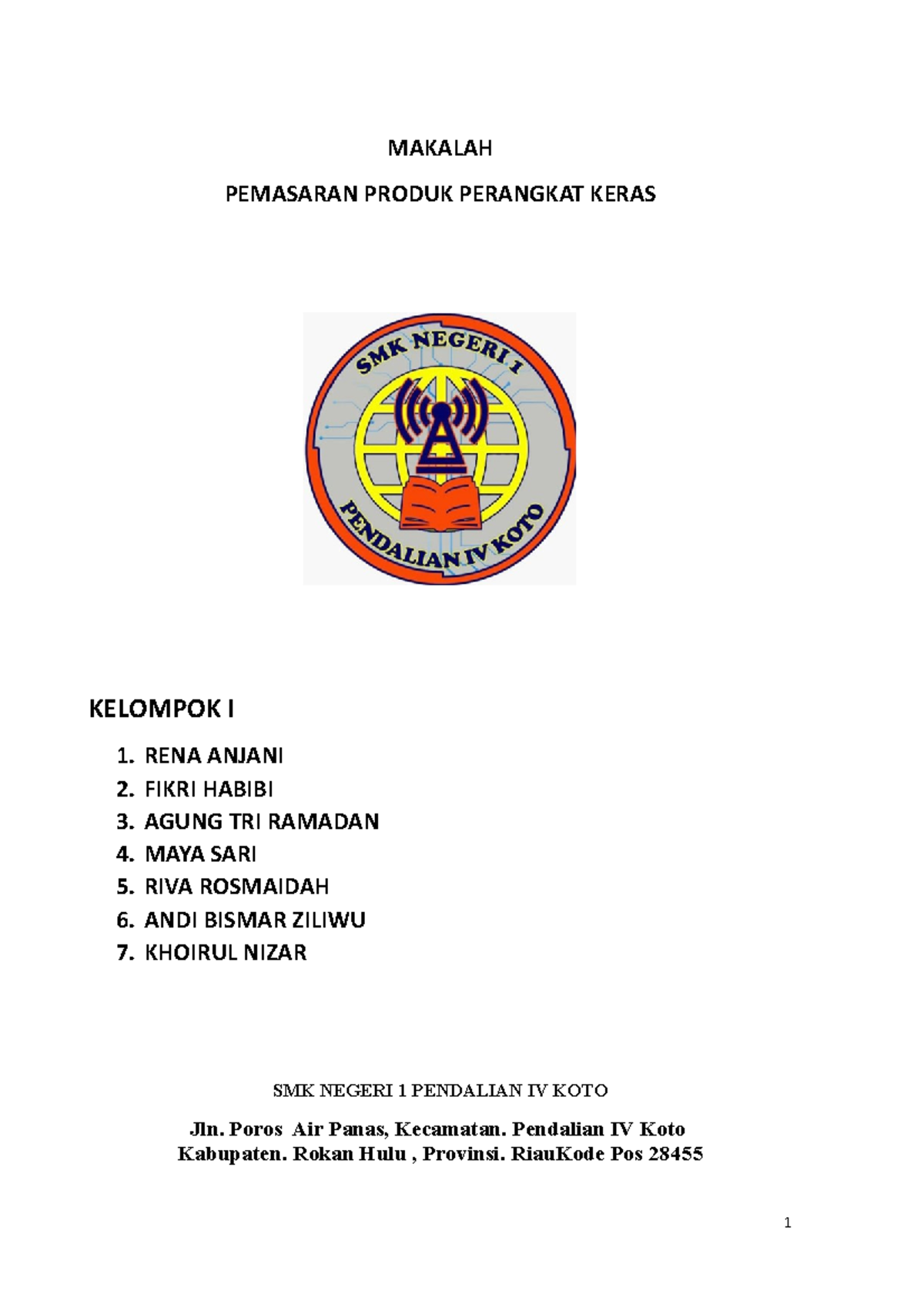 Makalahpkk - Jfjfjf - MAKALAH PEMASARAN PRODUK PERANGKAT KERAS KELOMPOK ...