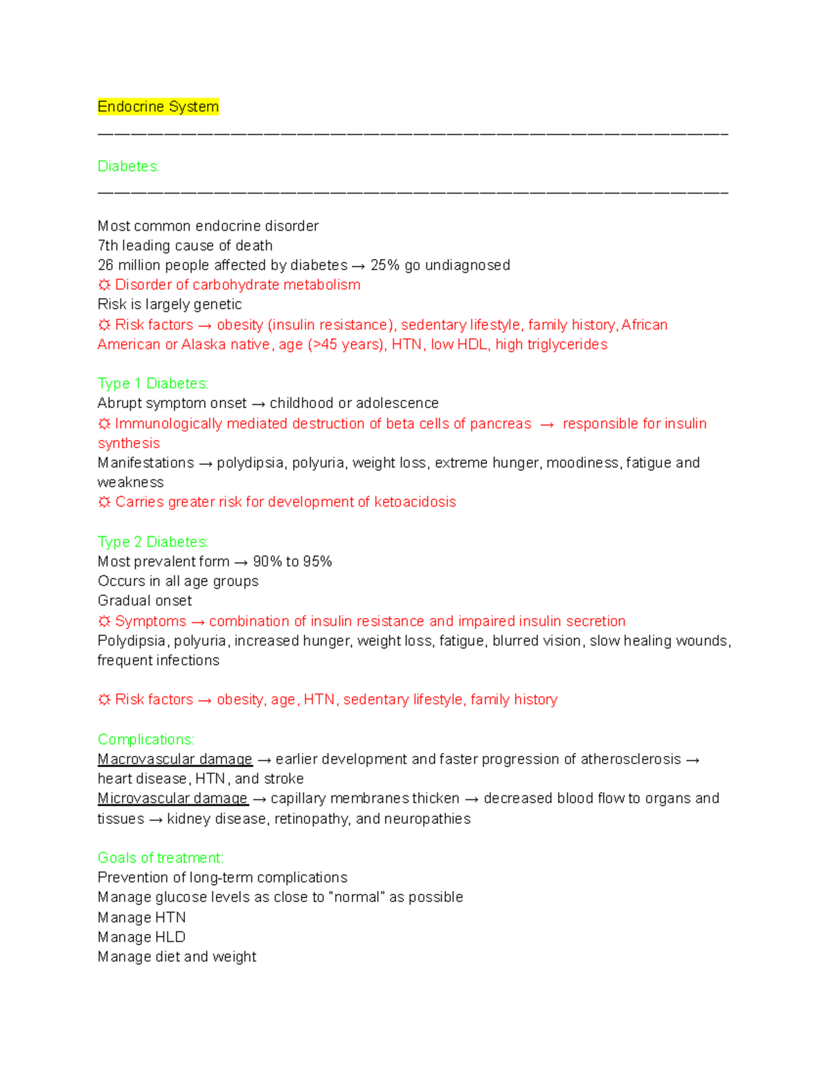 Pharm quiz 4 - Endocrine System - Endocrine System Diabetes: Most ...