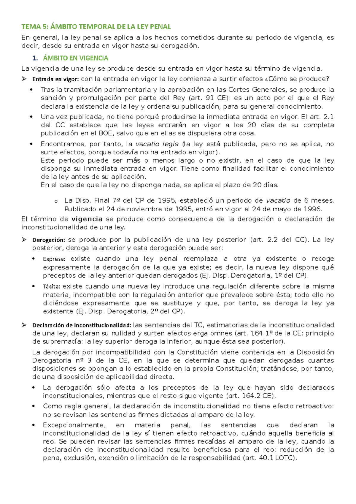 TEMA 5 - Apuntes de derecho penal apuntes de la profe - TEMA 5: ÁMBITO ...