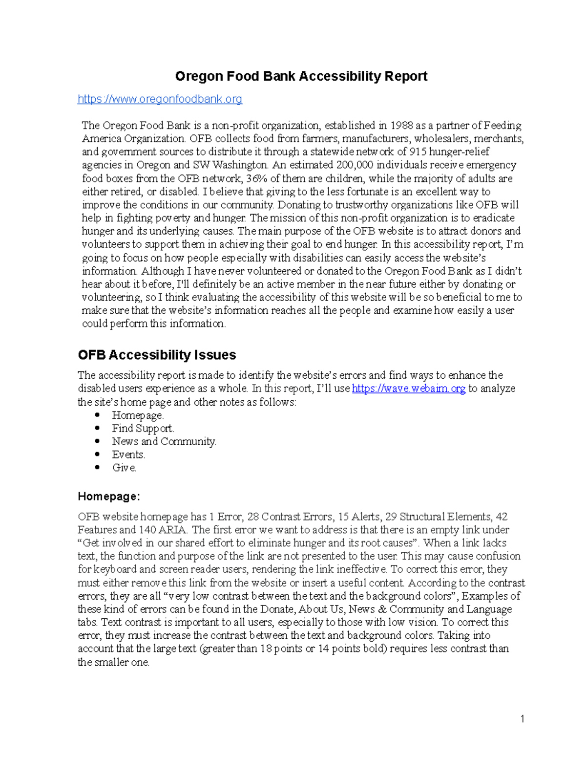 Accessibility Report - Oregon Food Bank Accessibility Report ...