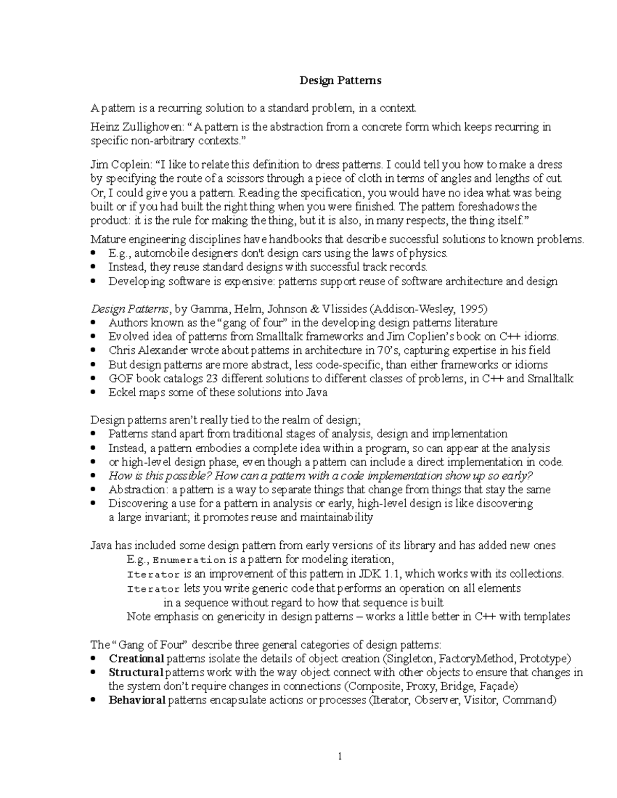 12despat - th ds ds s - Design Patterns A pattern is a recurring ...