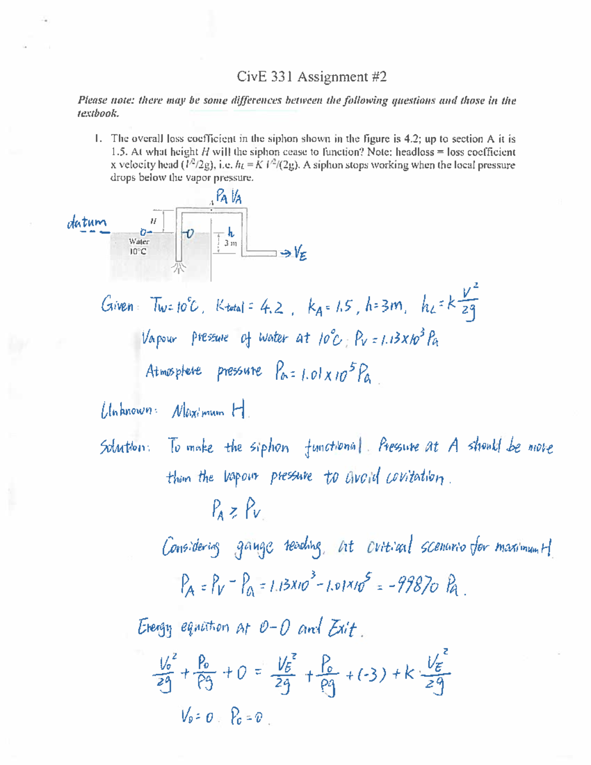 Assignment 2 solution 2023W - Civ E331 - Studocu