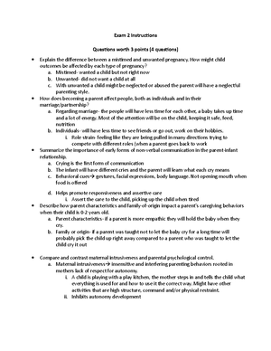 Exam 1 Question Bank - Exam 1 Instructions This exam covers content ...