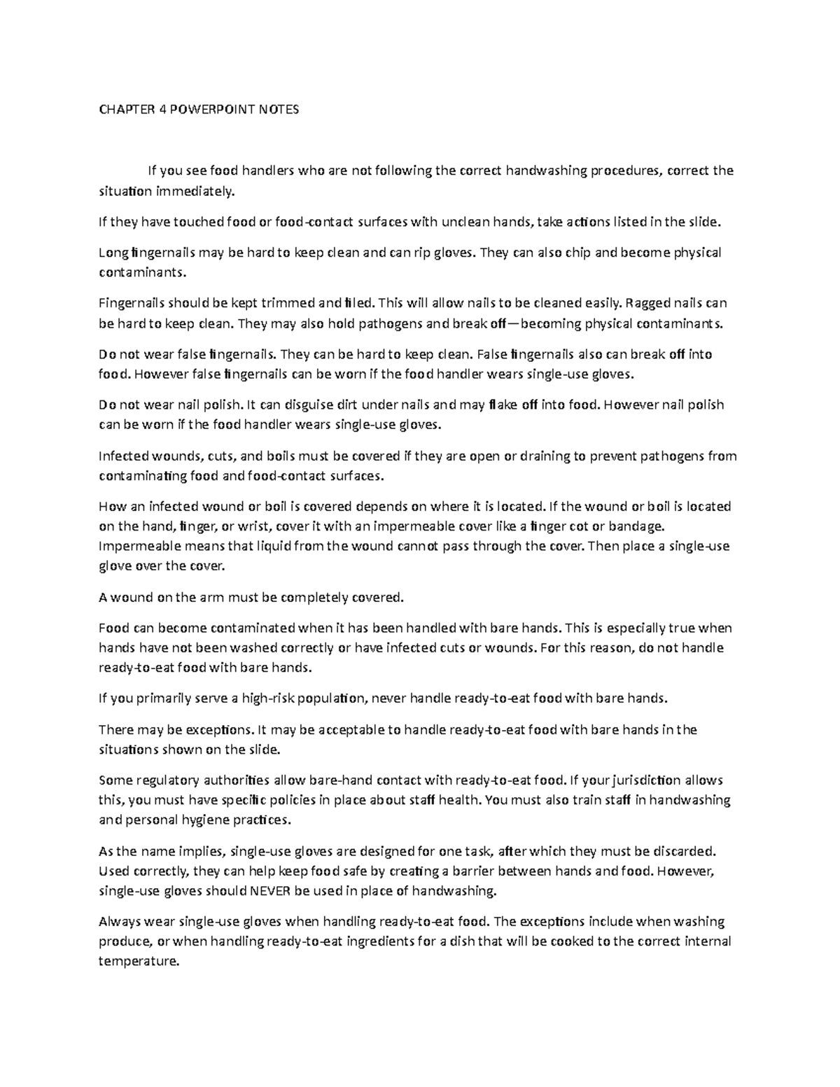 Chapter 4 powerpoint culinary notes 2 - CHAPTER 4 POWERPOINT NOTES If ...