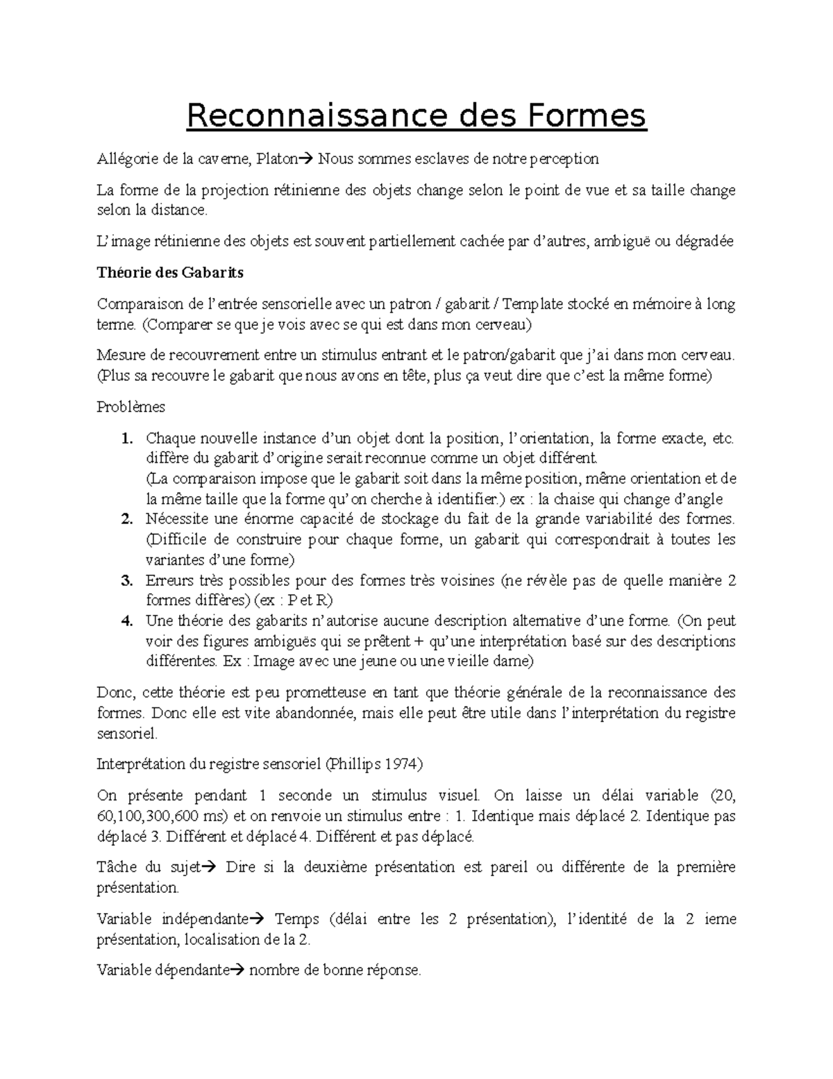 Reconnaissance des Formes cours 2 - Reconnaissance des Formes Allégorie ...