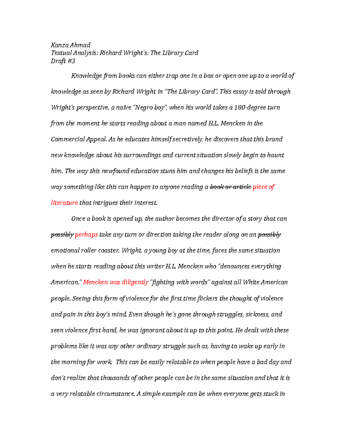 English textual analysis Draft 3- Mahrukh - Kanza Ahmad Textual ...