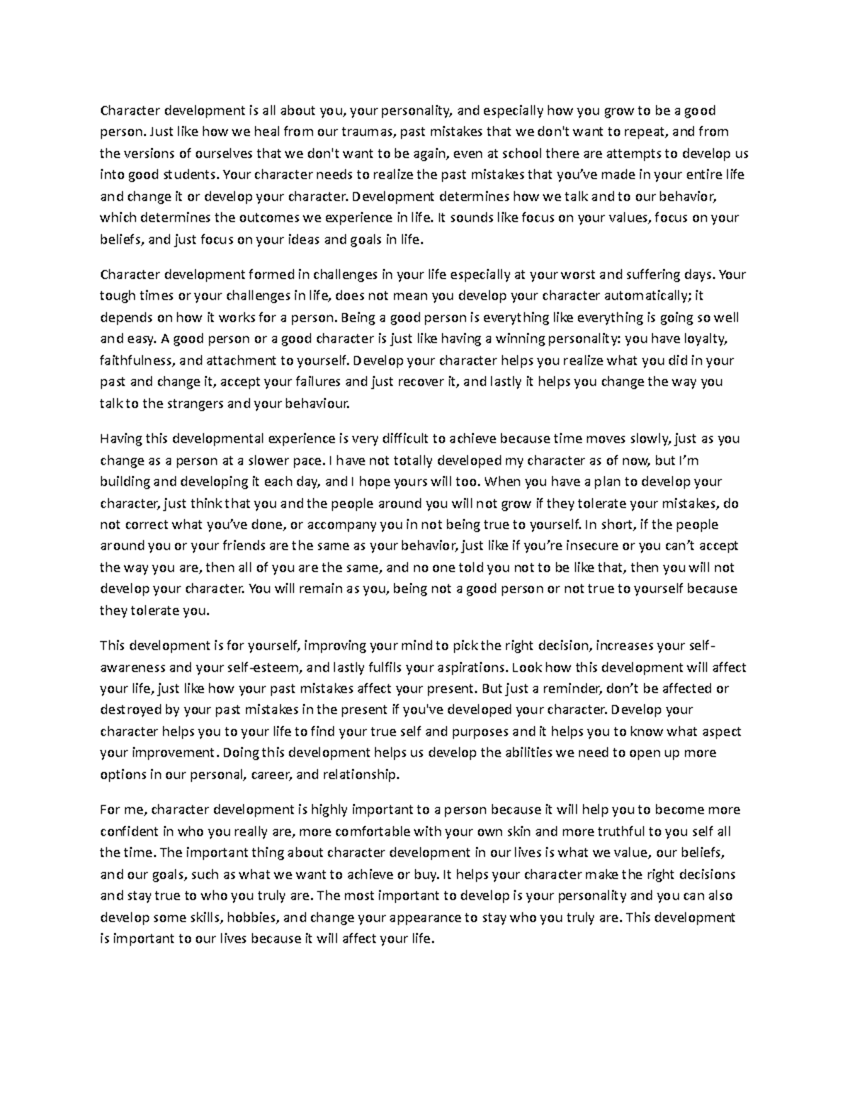 Character development is all about you - Just like how we heal from our ...