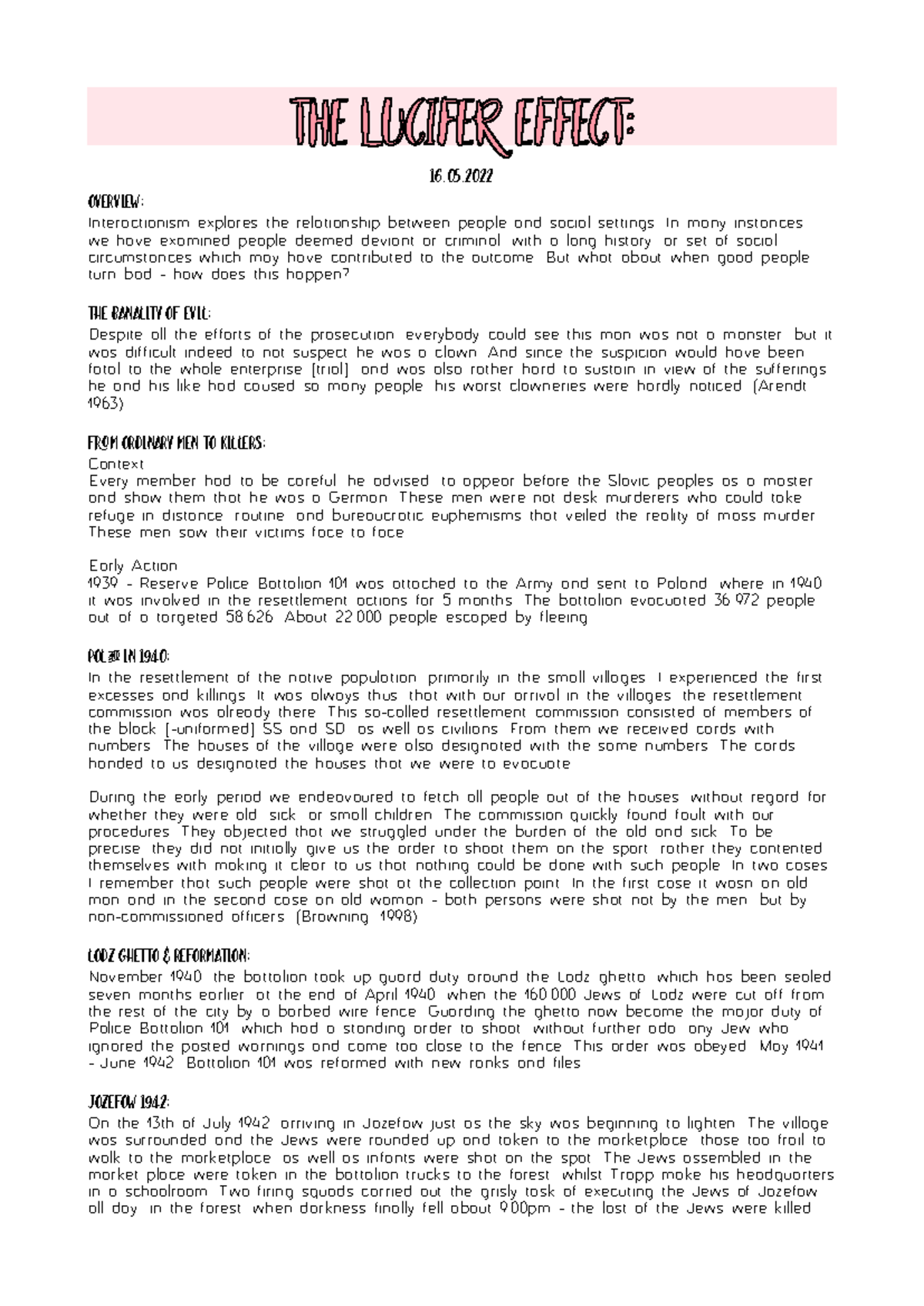 Lecture Twenty Notes - The Lucifer effect: 16. overview: Interactionism ...