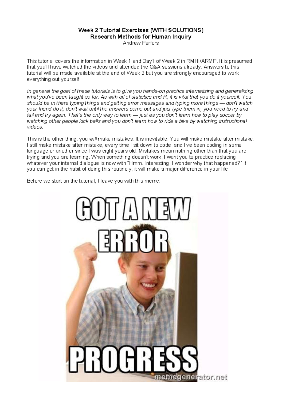 Week2 tute with answers - Week 2 Tutorial Exercises (WITH SOLUTIONS ...