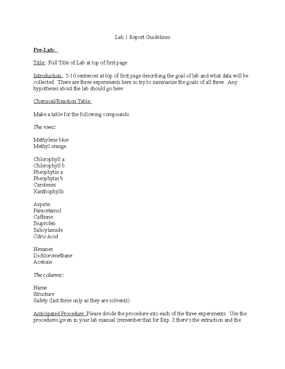 Lab 1 Notebook Expectations - Lab 1 Report Guidelines Pre-Lab: Title: Full Title of Lab at top ...