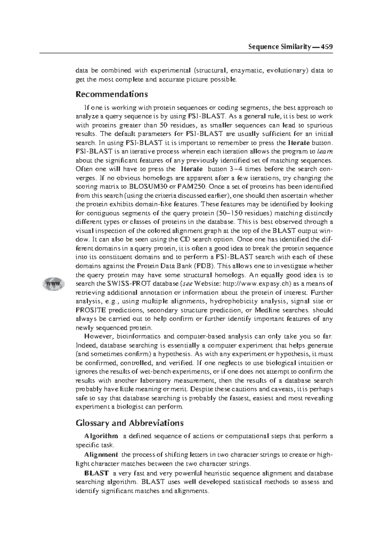 Introduction to bioinformatics-158 - Sequence Similarity — 459 data be combined with ...