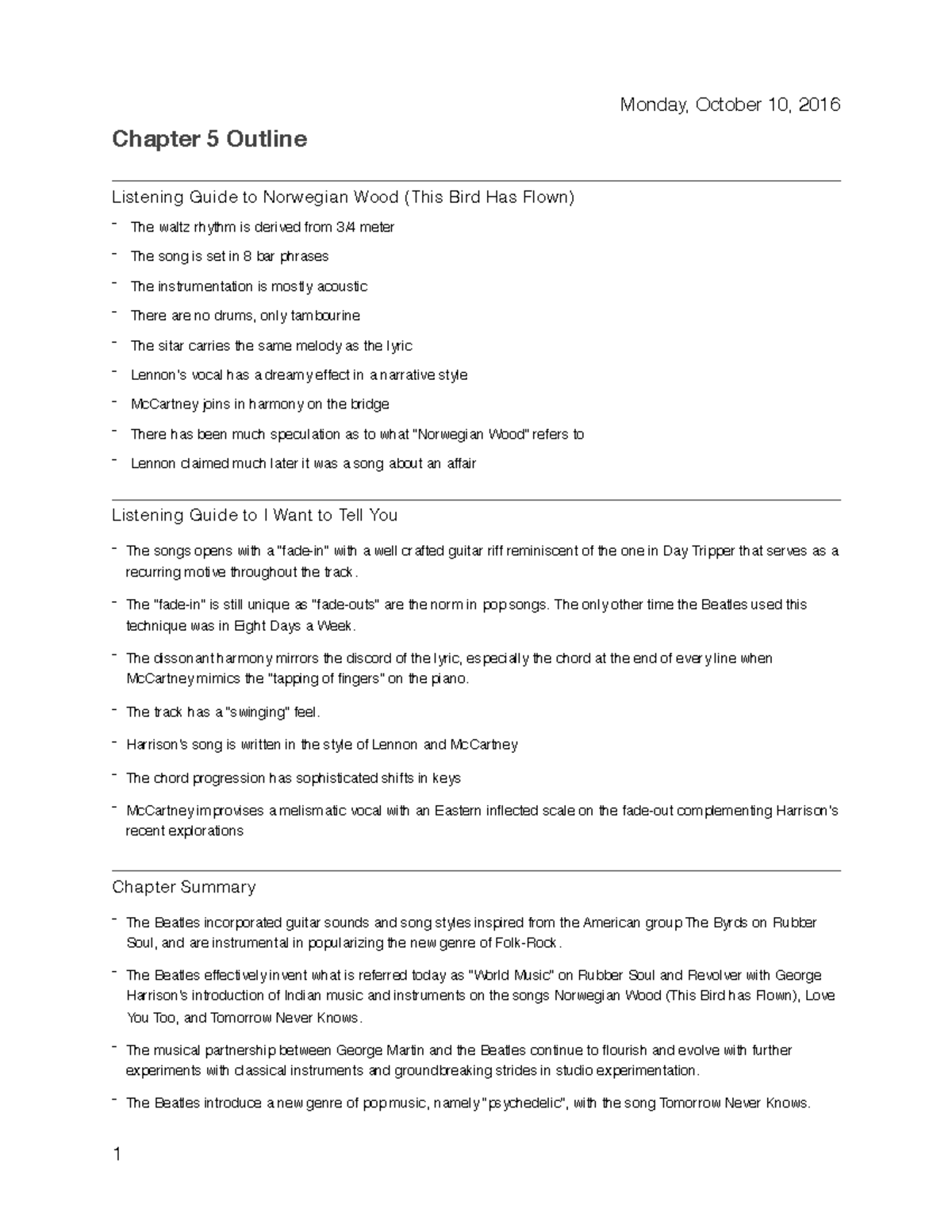 Chapter 5 Outline - Monday, October 10, 2016 Chapter 5 Outline ...