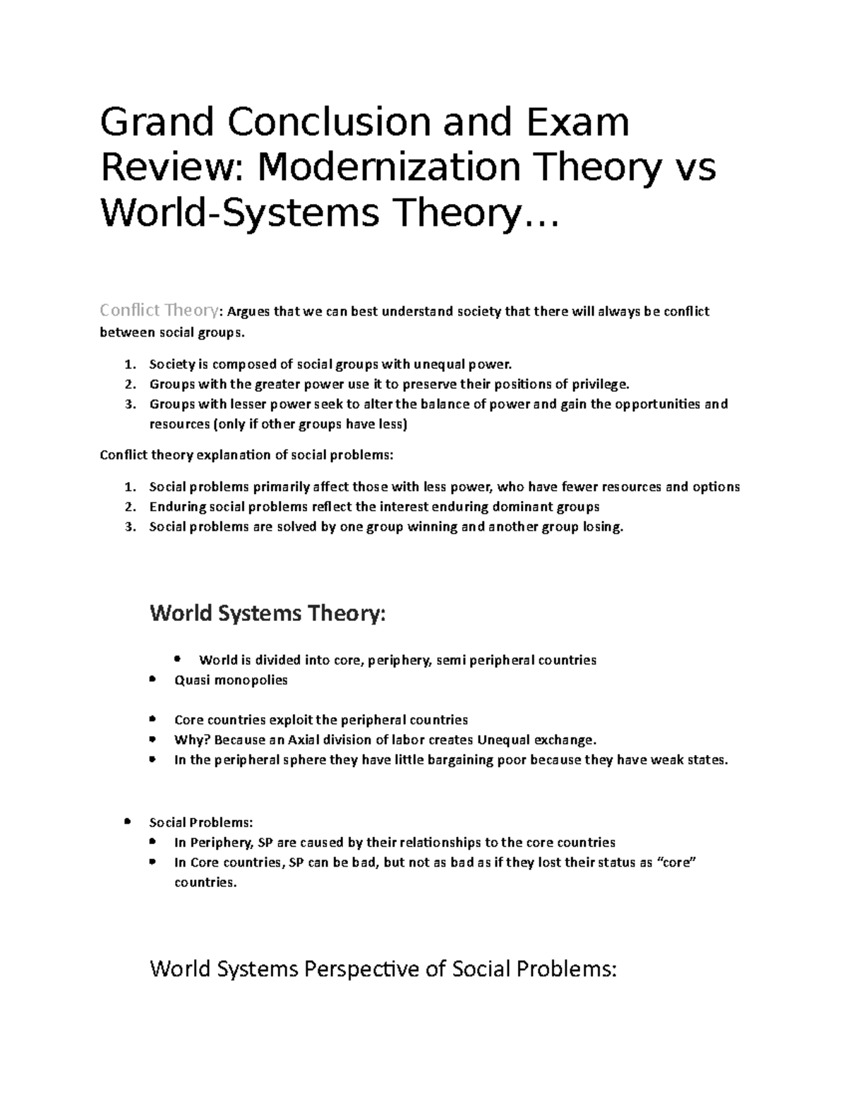 Grand Conclusion and Exam Review - Grand Conclusion and Exam Review ...