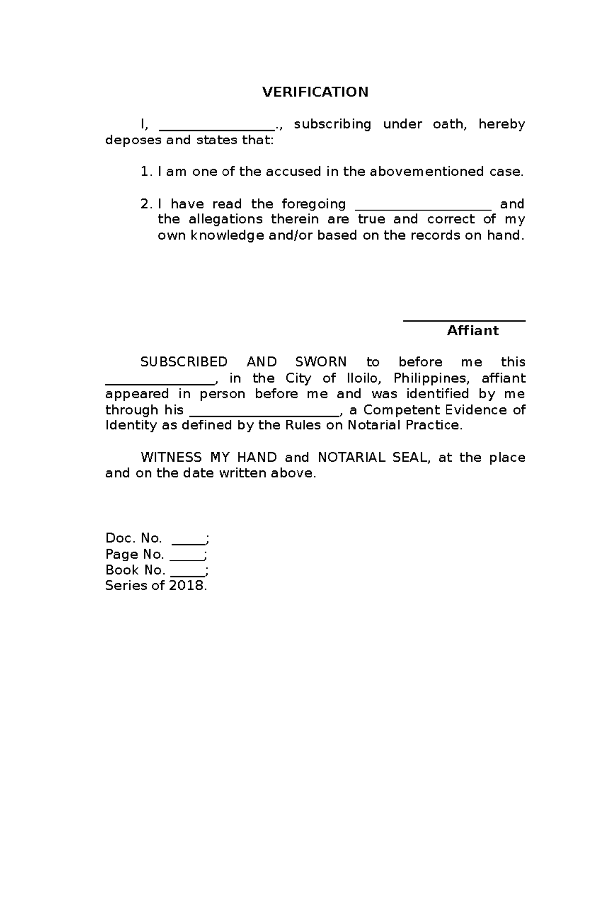 383696982-Verification-Sample - VERIFICATION I ...