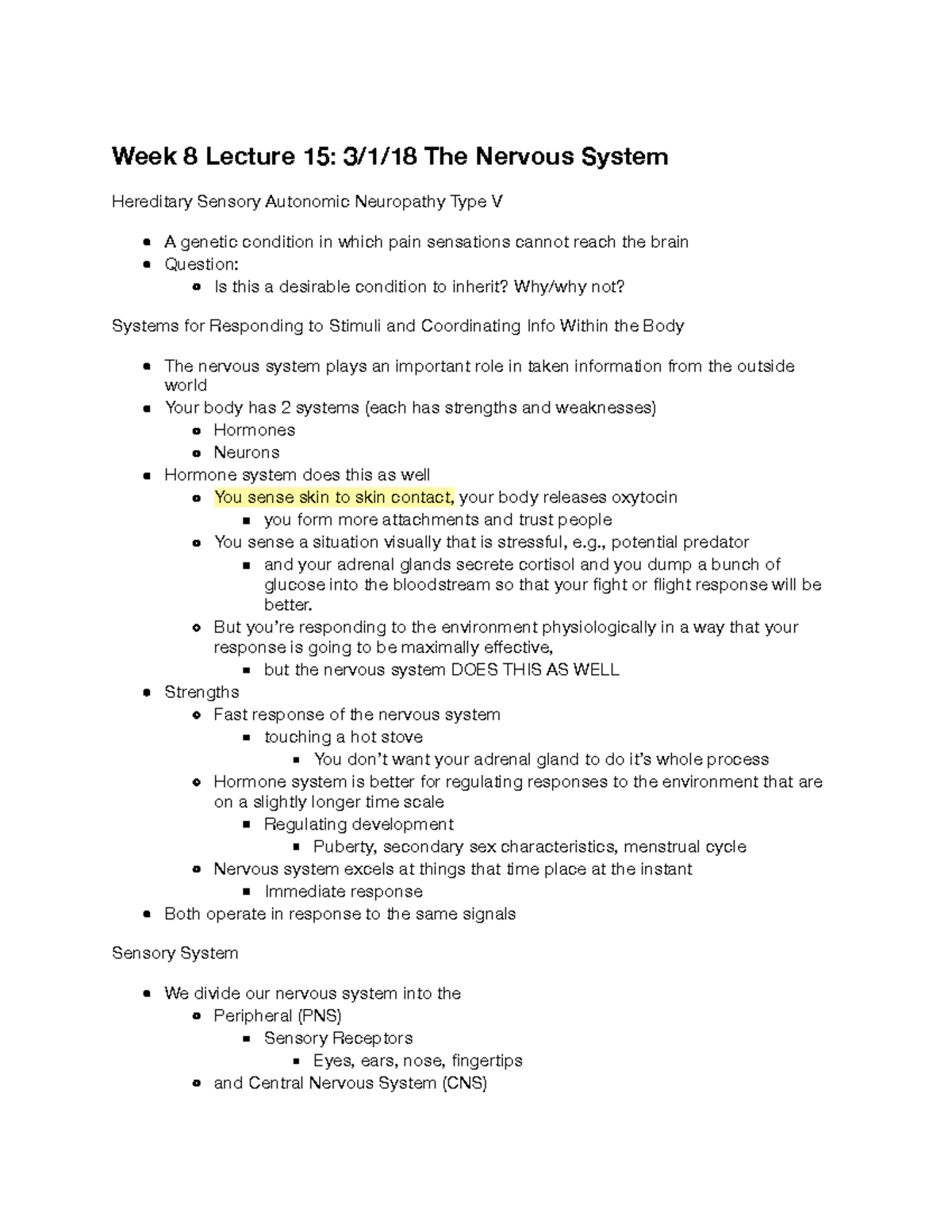 Life Sci 15 - Week 8 Lecture 15 - Lecture Notes - Week 8 Lecture 15: 3 ...