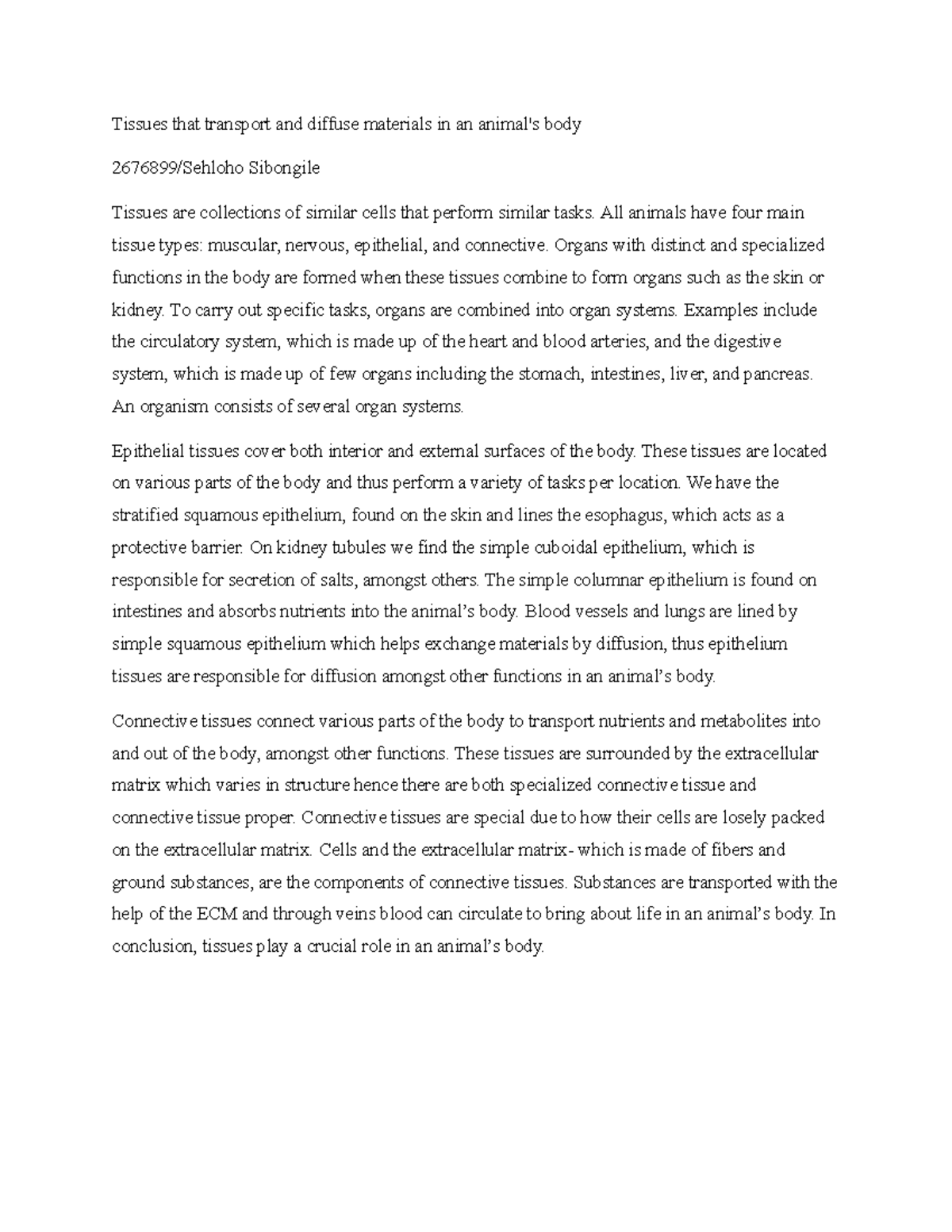 Block 3 Week1 ITP - Tissues that transport and diffuse materials in an ...