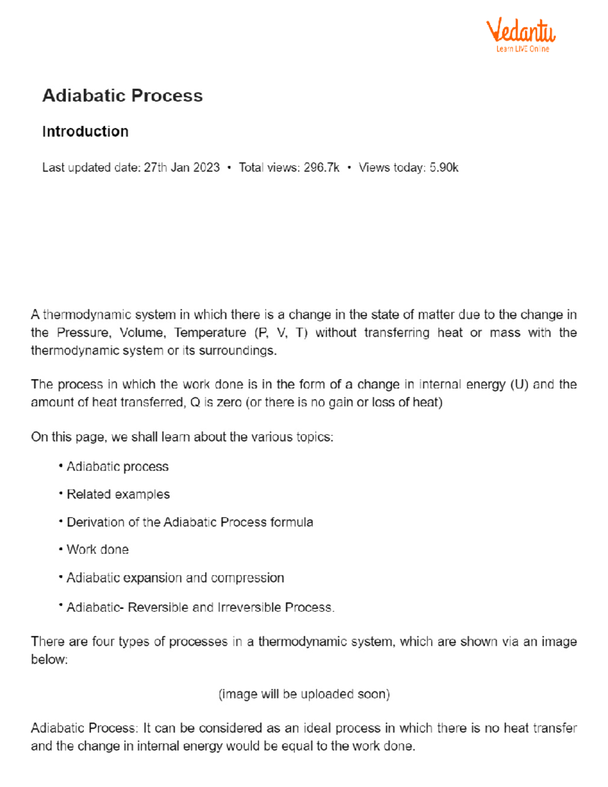 Adiabatic Process - B.tech CSE - Studocu