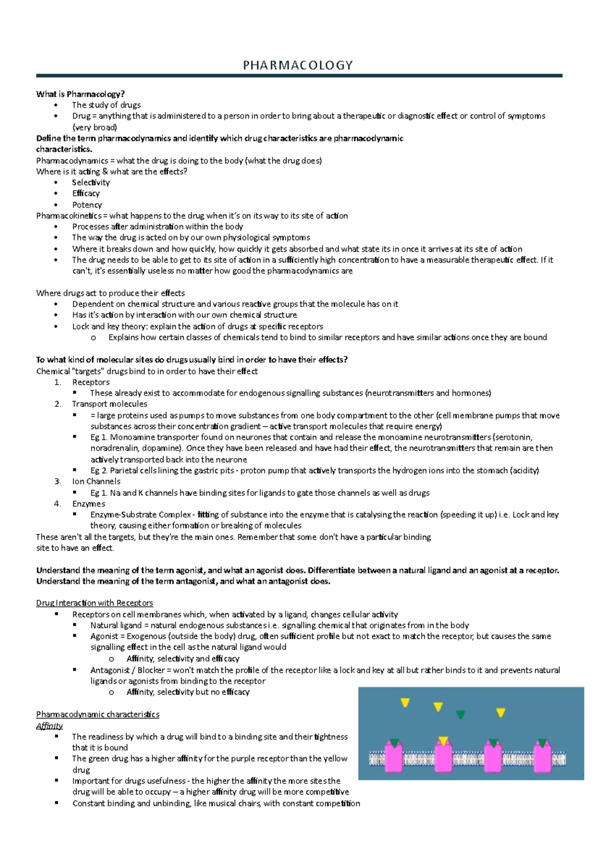 Pharmacology full notes Sem 2 2021 - PHARMACOLOGY What is Pharmacology ...