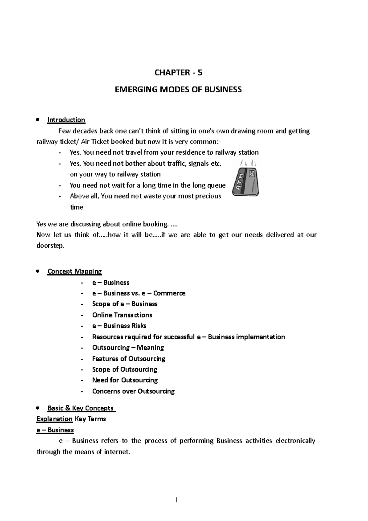 11 business studies notes ch05 emerging modes of business - CHAPTER - 5 ...