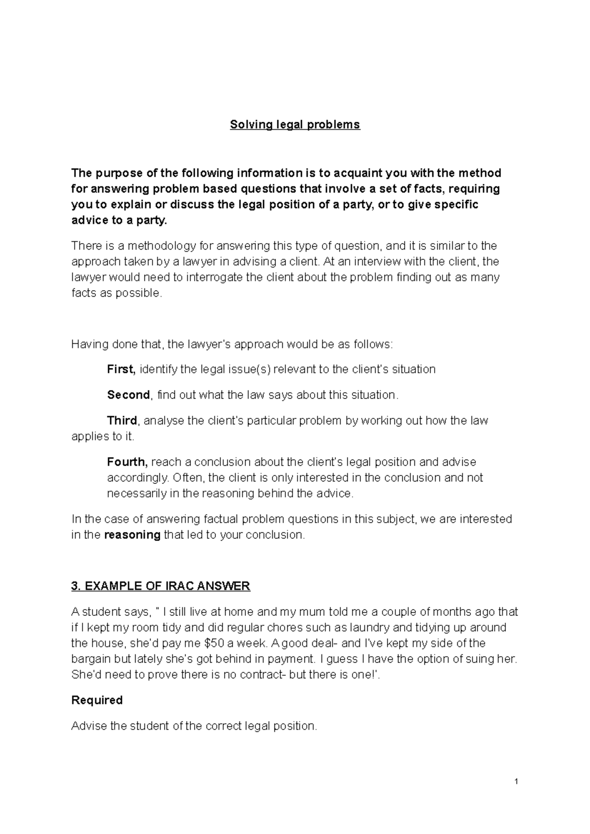 Legal Problem Solving Guide - Solving legal problems The purpose of the ...