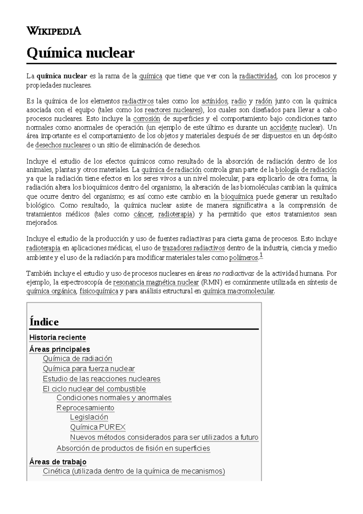 Química nuclear - quimica - Química nuclear La química nuclear es la rama de la química que ...