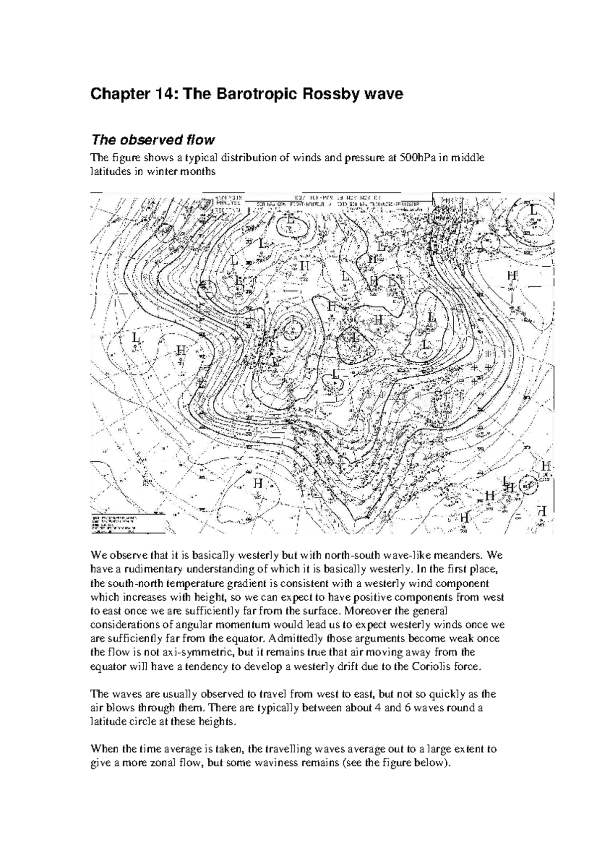 Notes 14 - Chapter 14 - Chapter 14: The Barotropic Ross wave The ...