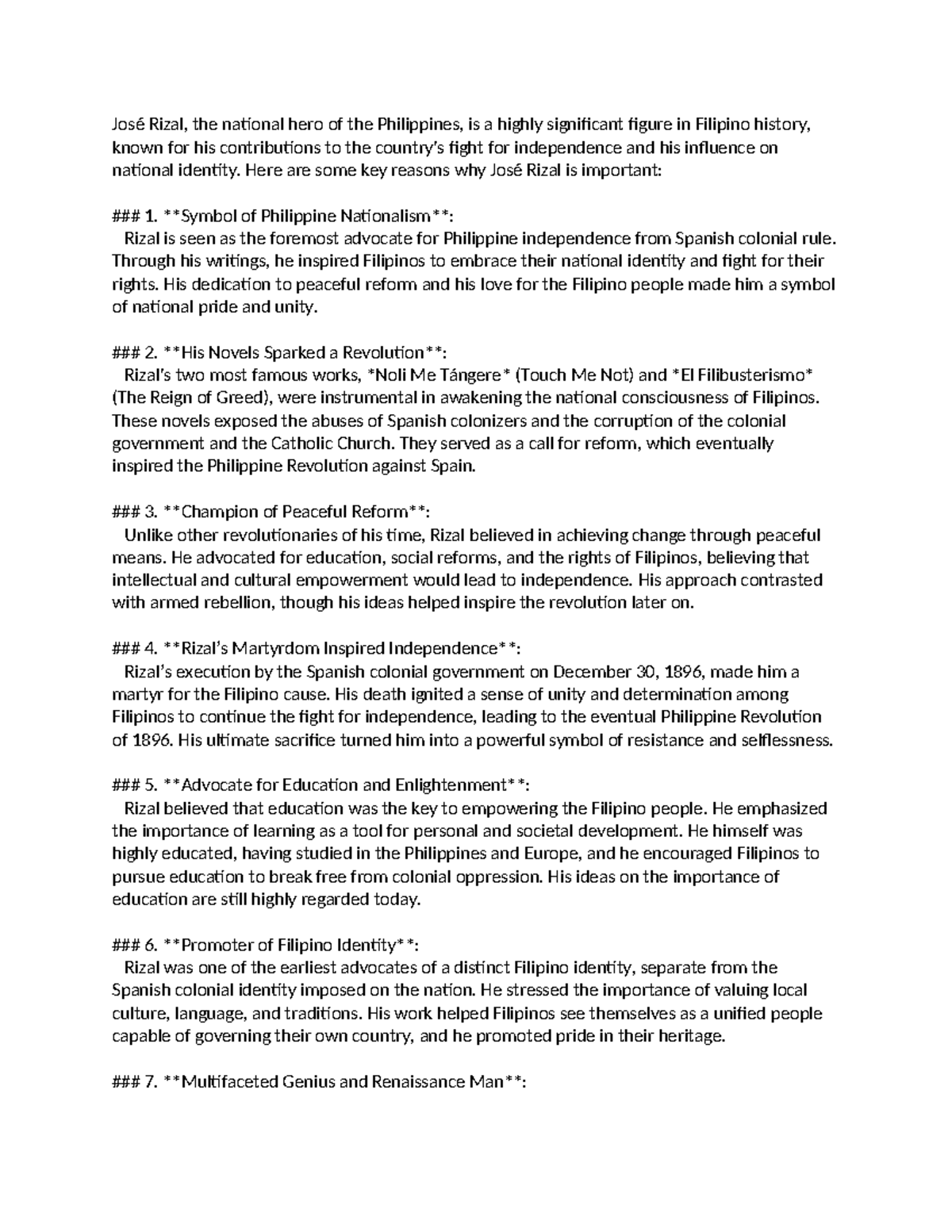 History - RIZAL - José Rizal, the national hero of the Philippines, is ...