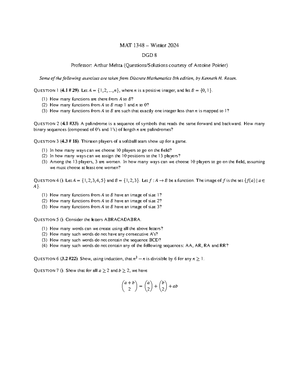 MAT 1348 DGD #8 - MAT 1348 – Winter 2024 DGD 8 Professor: Arthur Mehta ...