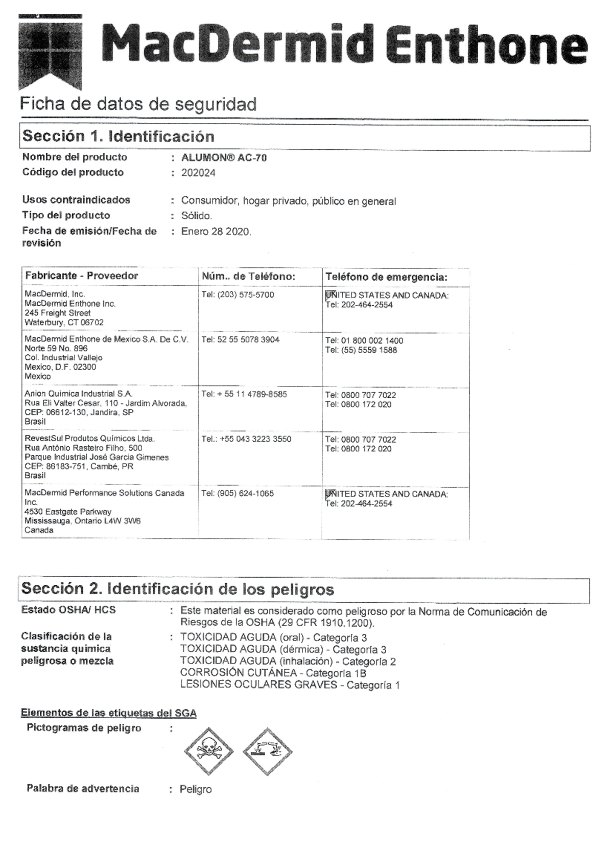 Alumon AC -70 - Se brinda documento para su estudio y revisión ...
