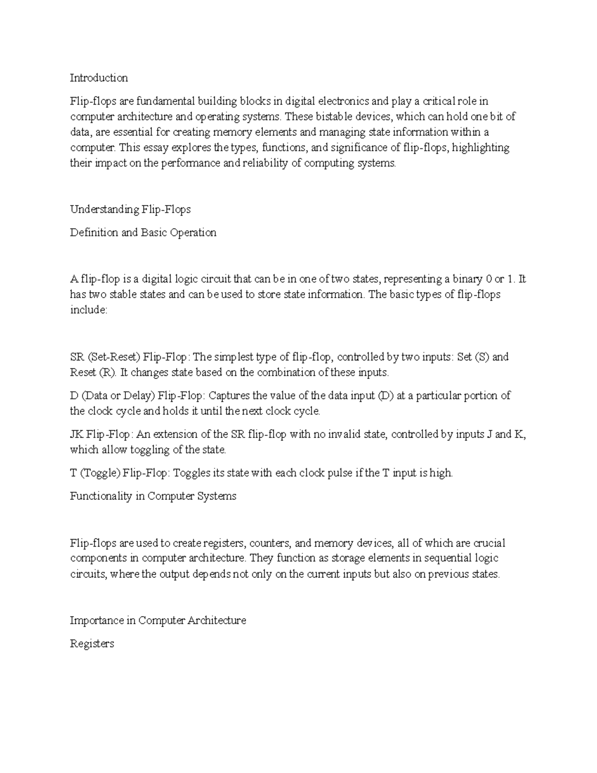 8 - OS means operating system - Introduction Flip-flops are fundamental ...